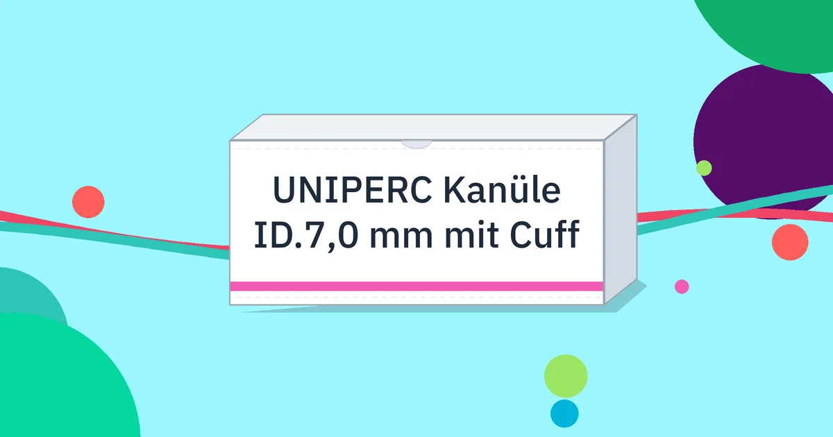Symbolbild: Packung mit der Aufschrift UNIPERC Kanüle ID.7,0 mm mit Cuff (PZN 09177438) – Verfügbarkeit und Bezug in Apotheken in Frankfurt am Main