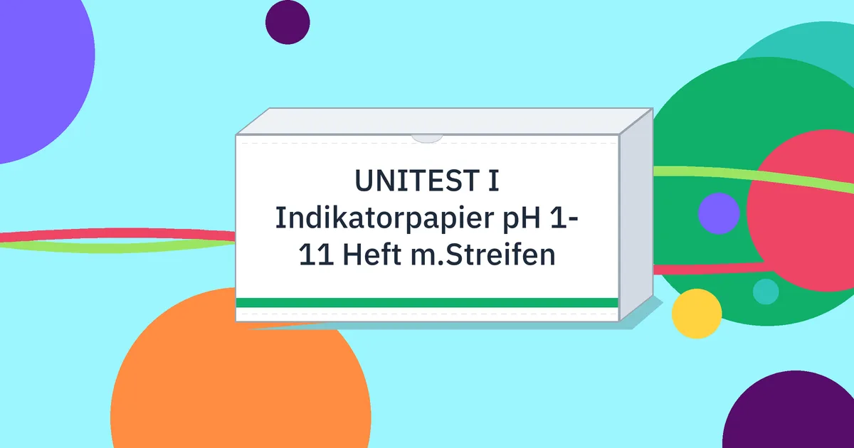Symbolbild: Packung mit der Aufschrift UNITEST I Indikatorpapier pH 1-11 Heft m.Streifen (PZN 10526447) – Verfügbarkeit und Bezug in Apotheken in Frankfurt am Main