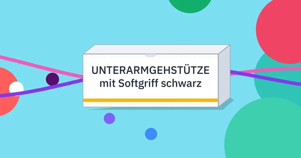 Symbolbild: Packung mit der Aufschrift UNTERARMGEHSTÜTZE mit Softgriff schwarz (PZN 10074962) – Verfügbarkeit und Bezug in Apotheken in Frankfurt am Main
