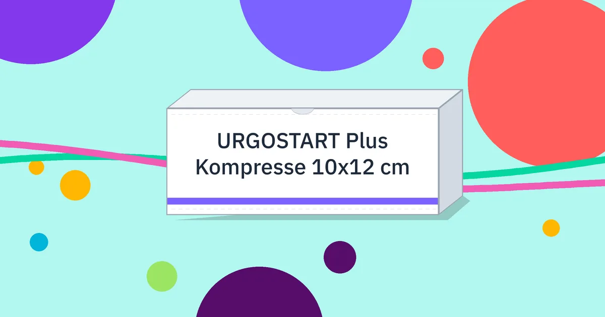 Symbolbild: Packung mit der Aufschrift URGOSTART Plus Kompresse 10x12 cm (PZN 17859258) – Verfügbarkeit und Bezug in Apotheken in Frankfurt am Main