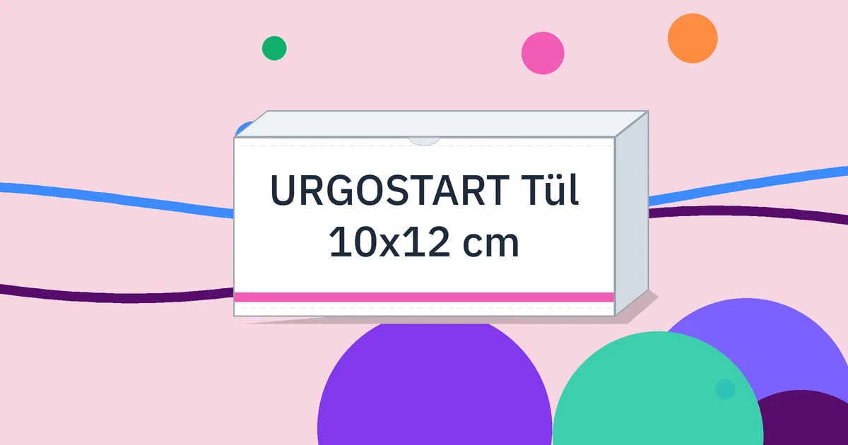 Symbolbild: Packung mit der Aufschrift URGOSTART Tül 10x12 cm (PZN 17312040) – Verfügbarkeit und Bezug in Apotheken in Frankfurt am Main