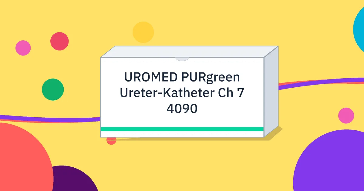 Symbolbild: Packung mit der Aufschrift UROMED PURgreen Ureter-Katheter Ch 7 4090 (PZN 01989651) – Verfügbarkeit und Bezug in Apotheken in Frankfurt am Main