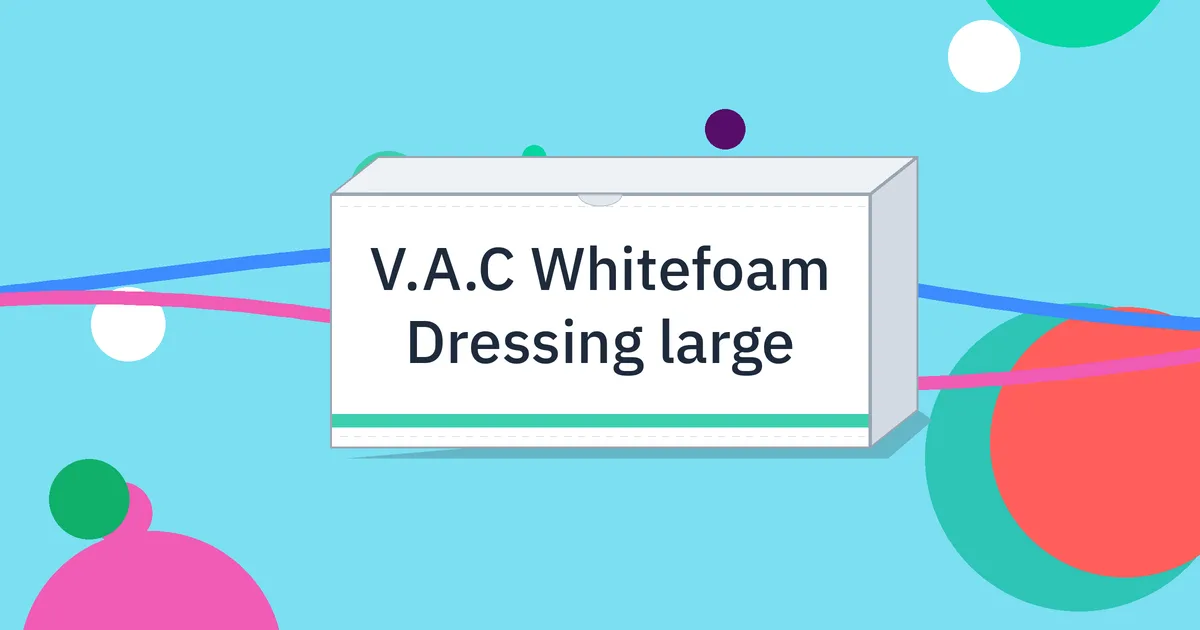 Symbolbild: Packung mit der Aufschrift V.A.C Whitefoam Dressing large (PZN 16832139) – Verfügbarkeit und Bezug in Apotheken in Frankfurt am Main