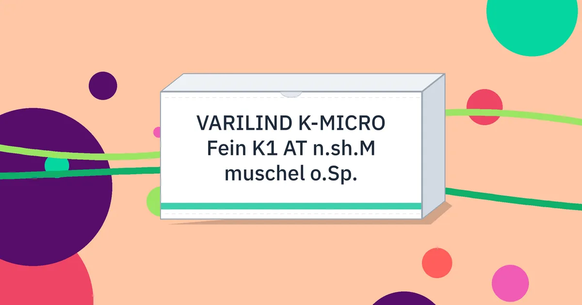Symbolbild: Packung mit der Aufschrift VARILIND K-MICRO Fein K1 AT n.sh.M muschel o.Sp. (PZN 20552925) – Verfügbarkeit und Bezug in Apotheken in Frankfurt am Main