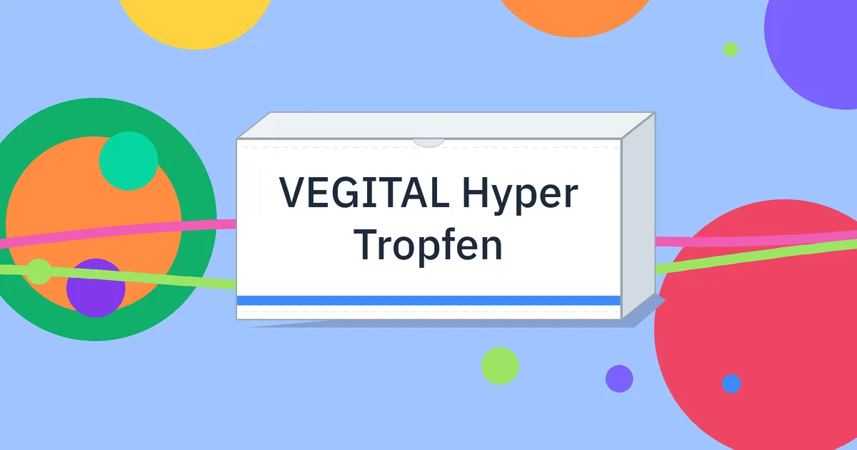 Symbolbild: Packung mit der Aufschrift VEGITAL Hyper Tropfen (PZN 00193542) – Verfügbarkeit und Bezug in Apotheken in Frankfurt am Main