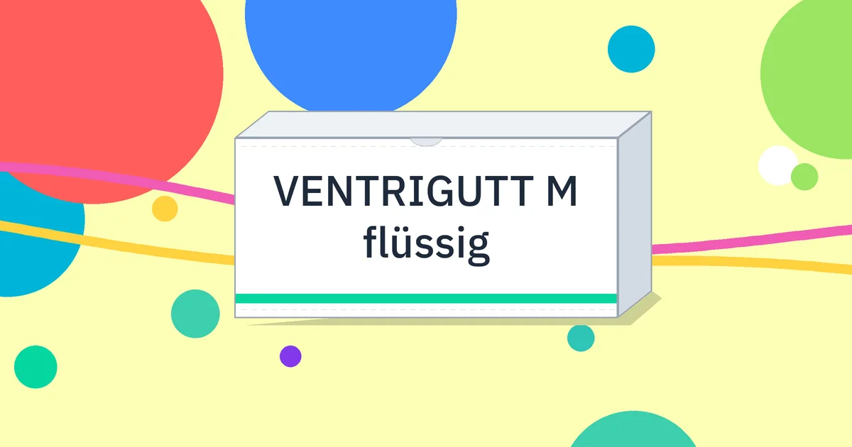Symbolbild: Packung mit der Aufschrift VENTRIGUTT M flüssig (PZN 02072825) – Verfügbarkeit und Bezug in Apotheken in Frankfurt am Main