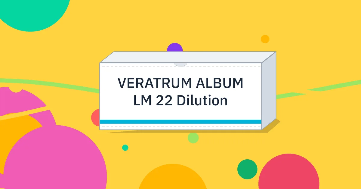 Symbolbild: Packung mit der Aufschrift VERATRUM ALBUM LM 22 Dilution (PZN 13264663) – Verfügbarkeit und Bezug in Apotheken in Frankfurt am Main