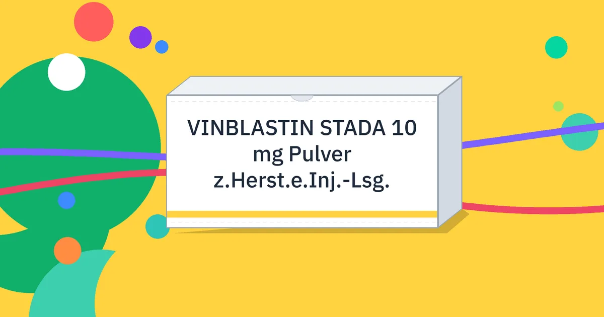 Symbolbild: Packung mit der Aufschrift VINBLASTIN STADA 10 mg Pulver z.Herst.e.Inj.-Lsg. (PZN 16395667) – Verfügbarkeit und Bezug in Apotheken in Frankfurt am Main