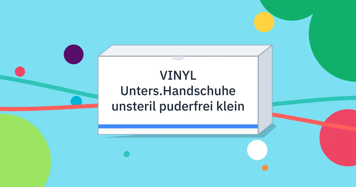 Symbolbild: Packung mit der Aufschrift VINYL Unters.Handschuhe unsteril puderfrei klein (PZN 16923356) – Verfügbarkeit und Bezug in Apotheken in Frankfurt am Main