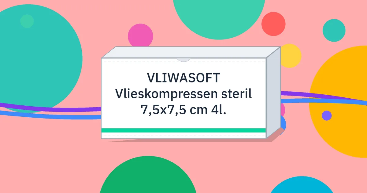 Symbolbild: Packung mit der Aufschrift VLIWASOFT Vlieskompressen steril 7,5x7,5 cm 4l. (PZN 10251281) – Verfügbarkeit und Bezug in Apotheken in Frankfurt am Main