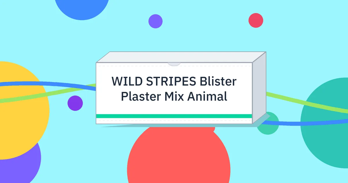 Symbolbild: Packung mit der Aufschrift WILD STRIPES Blister Plaster Mix Animal (PZN 20612840) – Verfügbarkeit und Bezug in Apotheken in Frankfurt am Main