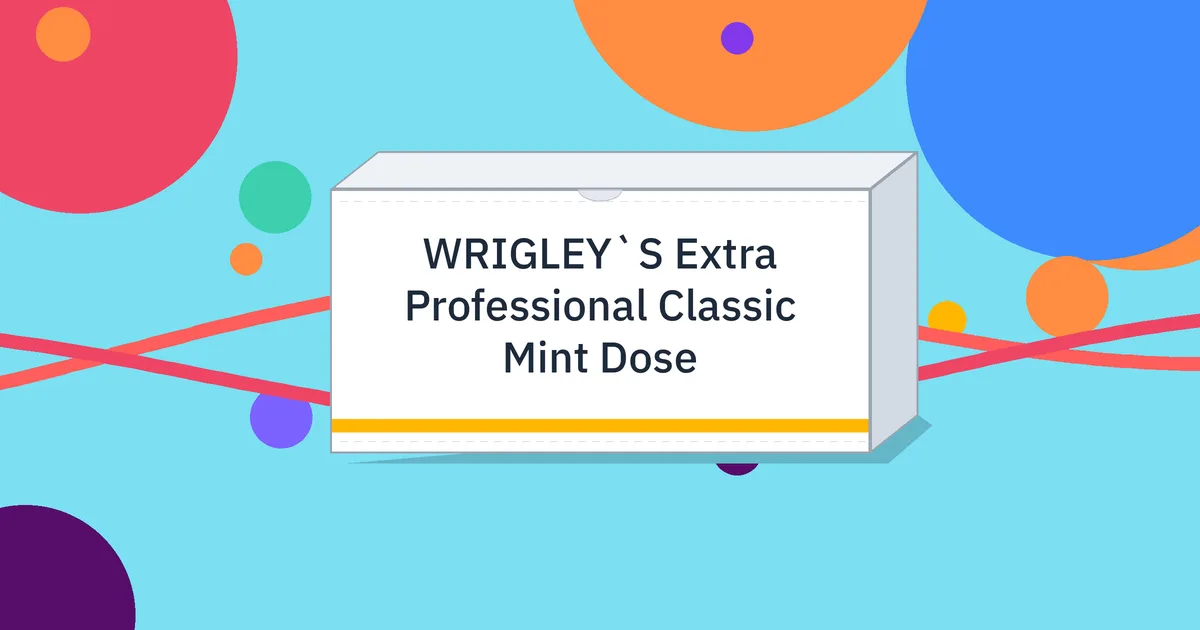 Symbolbild: Packung mit der Aufschrift WRIGLEY`S Extra Professional Classic Mint Dose (PZN 10058822) – Verfügbarkeit und Bezug in Apotheken in Frankfurt am Main