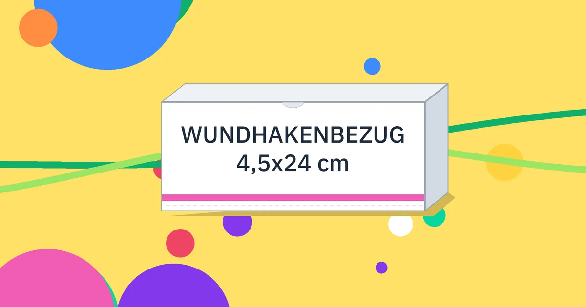 Symbolbild: Packung mit der Aufschrift WUNDHAKENBEZUG 4,5x24 cm (PZN 02461001) – Verfügbarkeit und Bezug in Apotheken in Frankfurt am Main