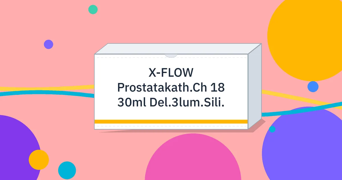 Symbolbild: Packung mit der Aufschrift X-FLOW Prostatakath.Ch 18 30ml Del.3lum.Sili. (PZN 17508375) – Verfügbarkeit und Bezug in Apotheken in Frankfurt am Main