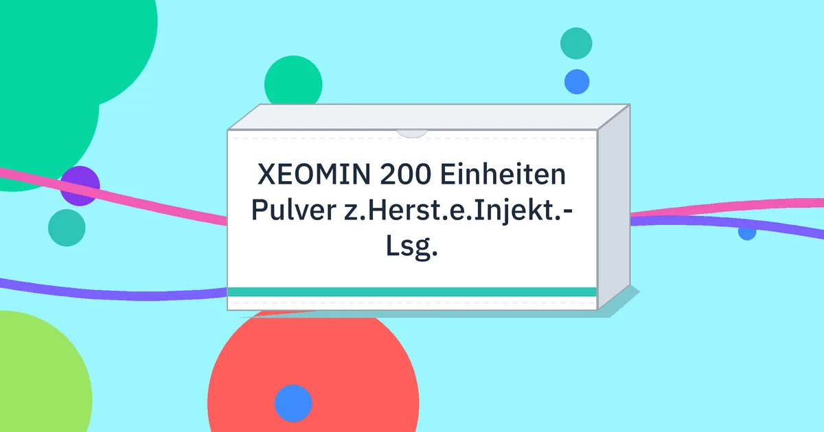Symbolbild: Packung mit der Aufschrift XEOMIN 200 Einheiten Pulver z.Herst.e.Injekt.-Lsg. (PZN 19989315) – Verfügbarkeit und Bezug in Apotheken in Frankfurt am Main
