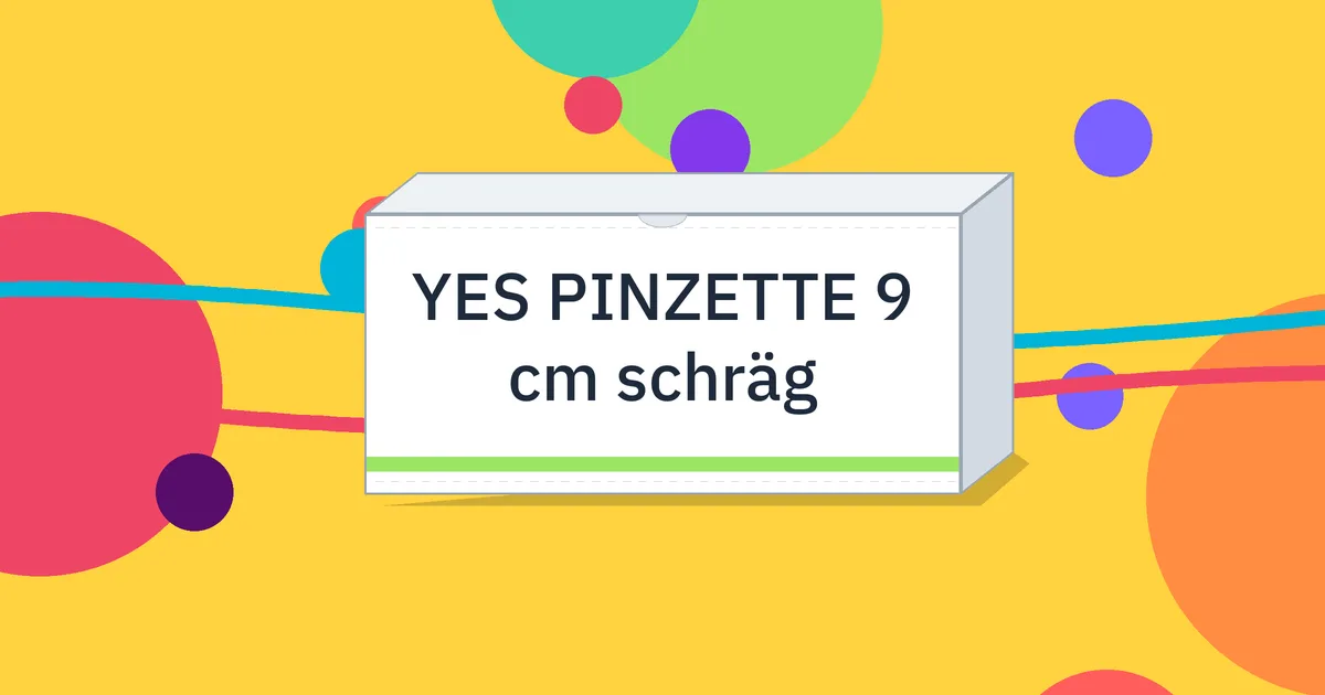 Symbolbild: Packung mit der Aufschrift YES PINZETTE 9 cm schräg (PZN 14220656) – Verfügbarkeit und Bezug in Apotheken in Frankfurt am Main