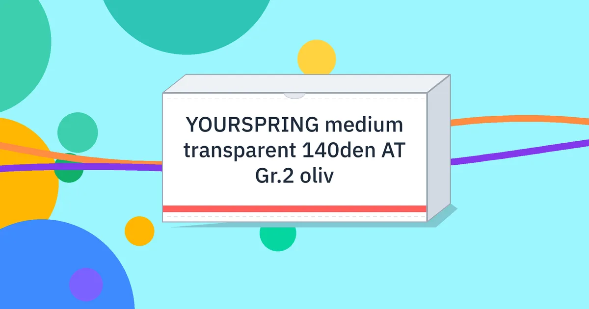 Symbolbild: Packung mit der Aufschrift YOURSPRING medium transparent 140den AT Gr.2 oliv (PZN 18057414) – Verfügbarkeit und Bezug in Apotheken in Frankfurt am Main