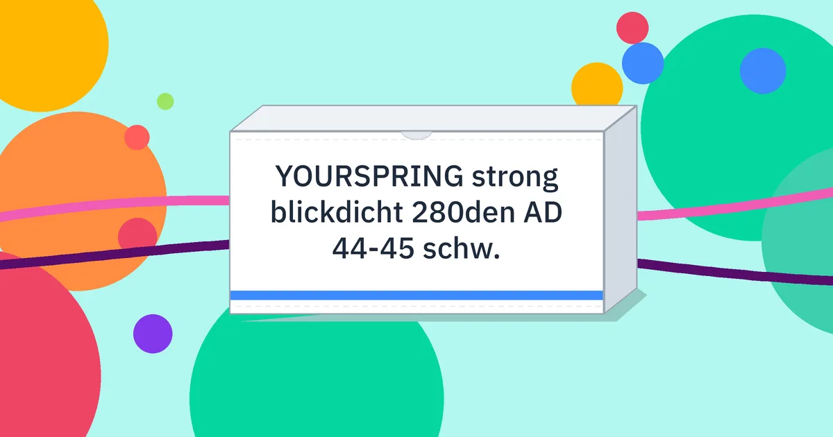 Symbolbild: Packung mit der Aufschrift YOURSPRING strong blickdicht 280den AD 44-45 schw. (PZN 18058589) – Verfügbarkeit und Bezug in Apotheken in Frankfurt am Main