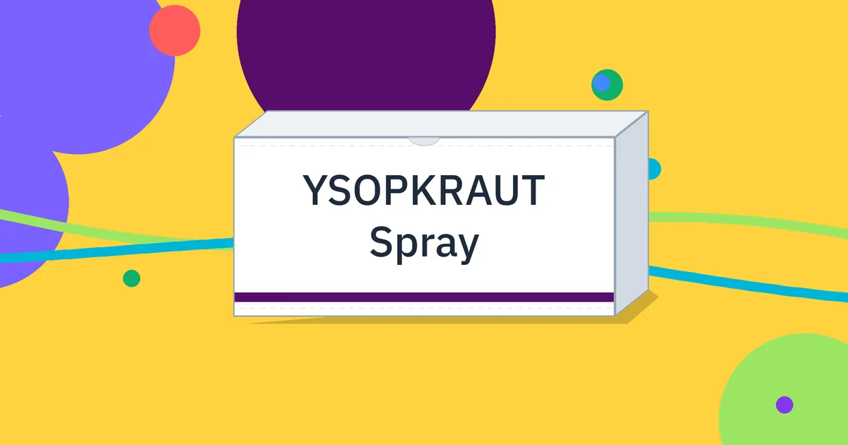 Symbolbild: Packung mit der Aufschrift YSOPKRAUT Spray (PZN 11713967) – Verfügbarkeit und Bezug in Apotheken in Frankfurt am Main