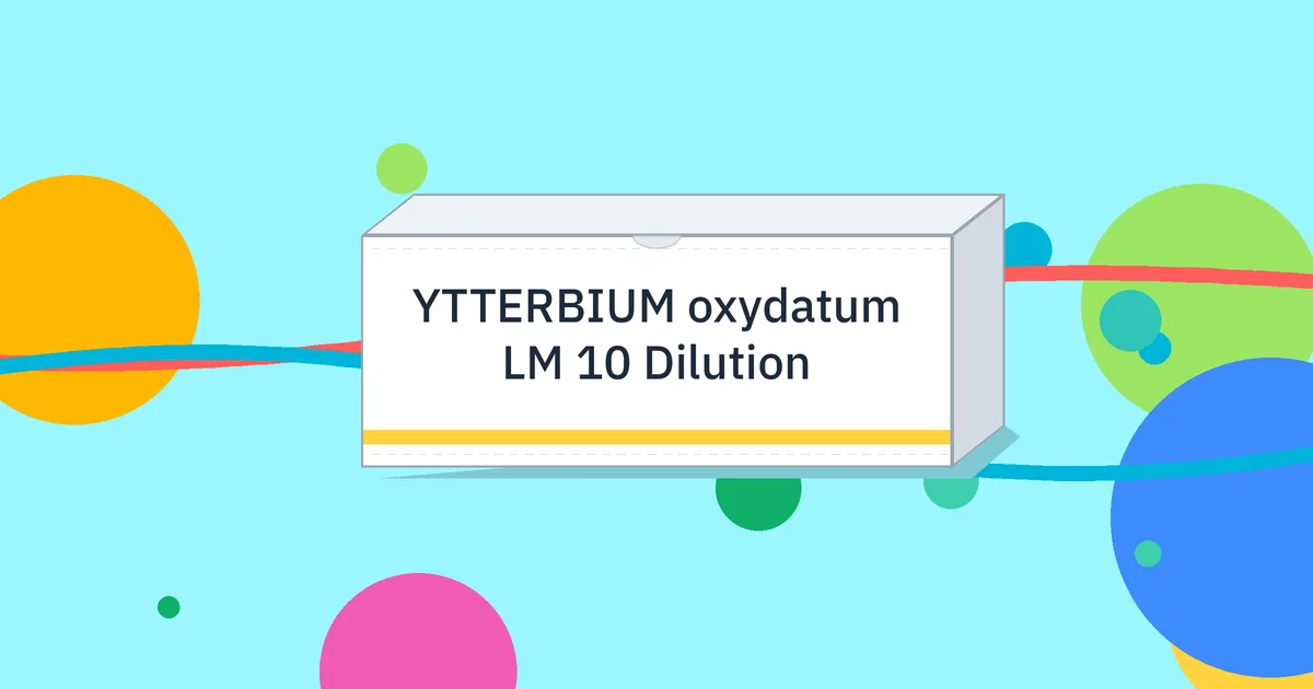 Symbolbild: Packung mit der Aufschrift YTTERBIUM oxydatum LM 10 Dilution (PZN 13286854) – Verfügbarkeit und Bezug in Apotheken in Frankfurt am Main
