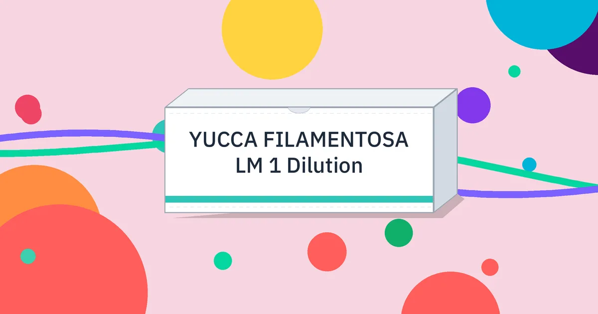 Symbolbild: Packung mit der Aufschrift YUCCA FILAMENTOSA LM 1 Dilution (PZN 13288480) – Verfügbarkeit und Bezug in Apotheken in Frankfurt am Main