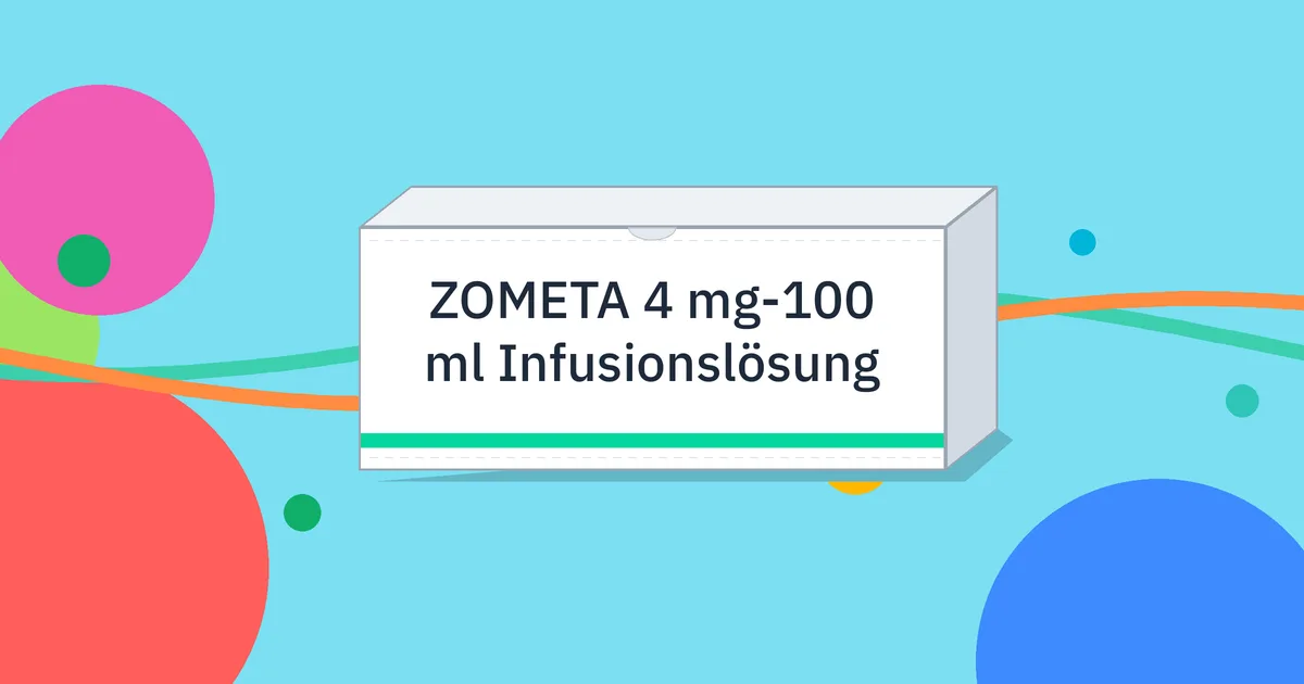 Symbolbild: Packung mit der Aufschrift ZOMETA 4 mg-100 ml Infusionslösung (PZN 13576598) – Verfügbarkeit und Bezug in Apotheken in Frankfurt am Main