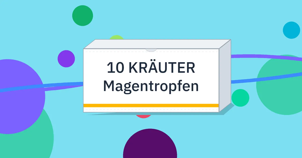 Symbolbild: Packung mit der Aufschrift 10 KRÄUTER Magentropfen (PZN 03365972) – Verfügbarkeit und Bezug in Apotheken in Frankfurt am Main