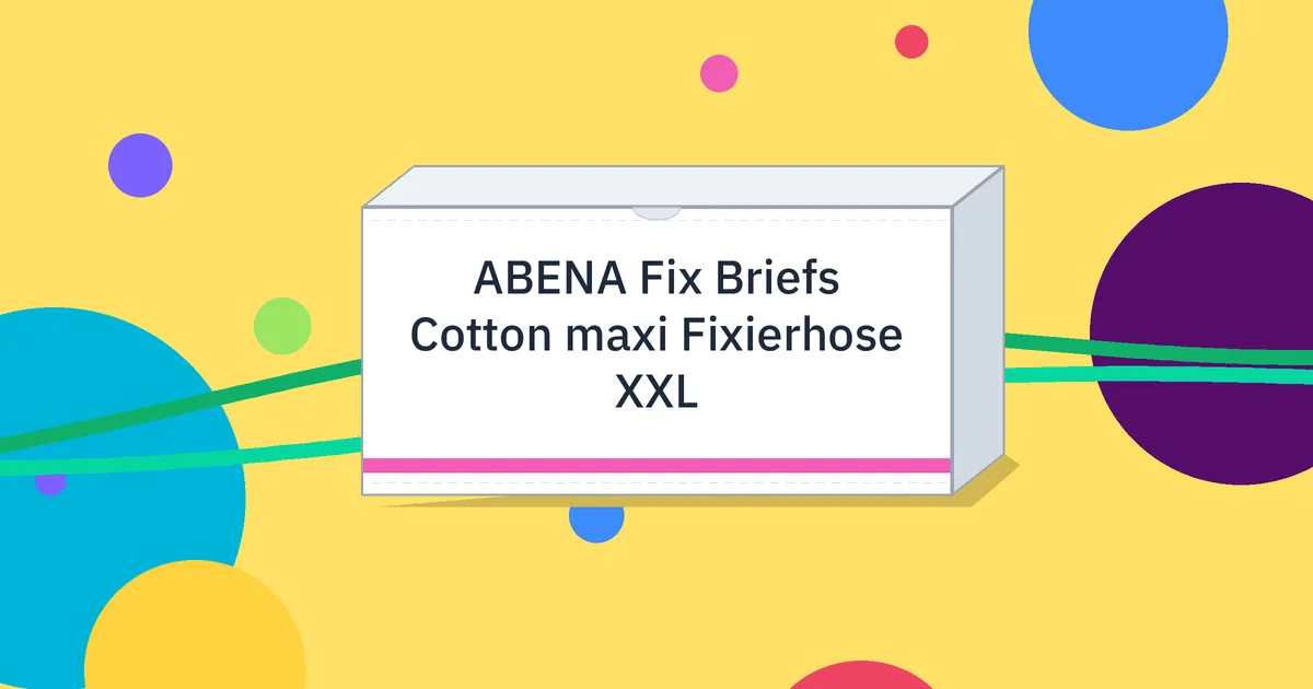 Symbolbild: Packung mit der Aufschrift ABENA Fix Briefs Cotton maxi Fixierhose XXL (PZN 18161034) – Verfügbarkeit und Bezug in Apotheken in Frankfurt am Main