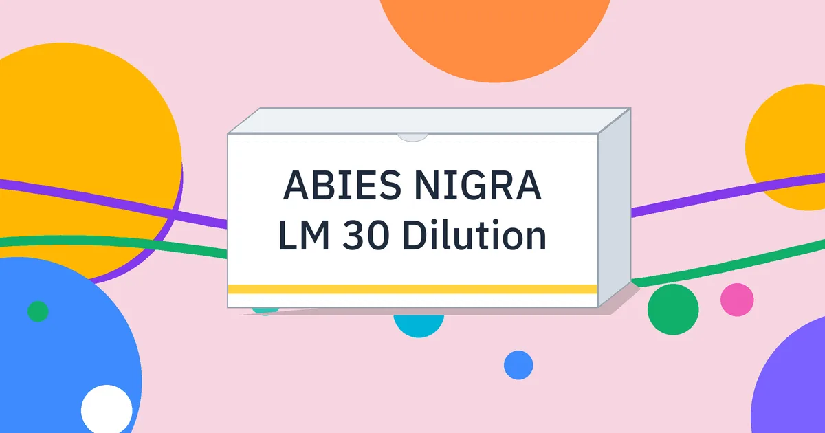 Symbolbild: Packung mit der Aufschrift ABIES NIGRA LM 30 Dilution (PZN 13260843) – Verfügbarkeit und Bezug in Apotheken in Frankfurt am Main