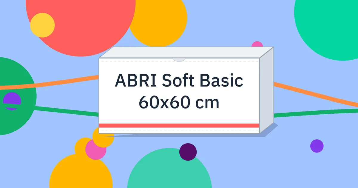 Symbolbild: Packung mit der Aufschrift ABRI Soft Basic 60x60 cm (PZN 01943057) – Verfügbarkeit und Bezug in Apotheken in Frankfurt am Main