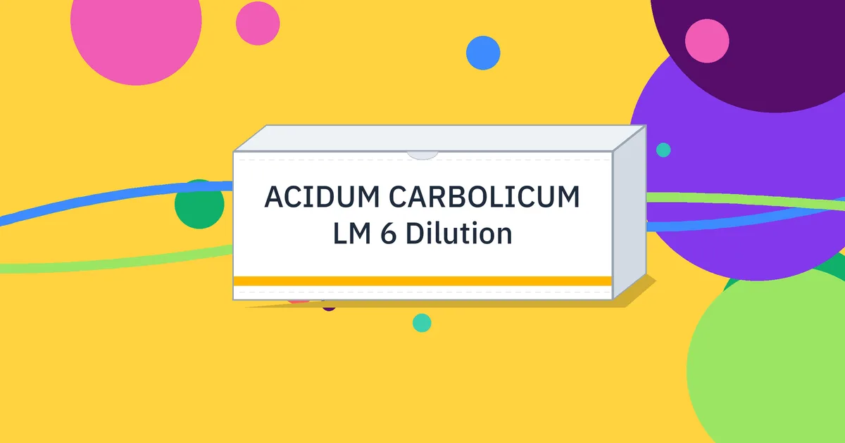 Symbolbild: Packung mit der Aufschrift ACIDUM CARBOLICUM LM 6 Dilution (PZN 13271479) – Verfügbarkeit und Bezug in Apotheken in Frankfurt am Main