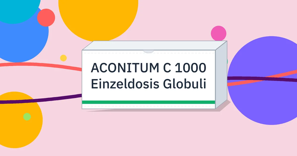 Symbolbild: Packung mit der Aufschrift ACONITUM C 1000 Einzeldosis Globuli (PZN 03031946) – Verfügbarkeit und Bezug in Apotheken in Frankfurt am Main