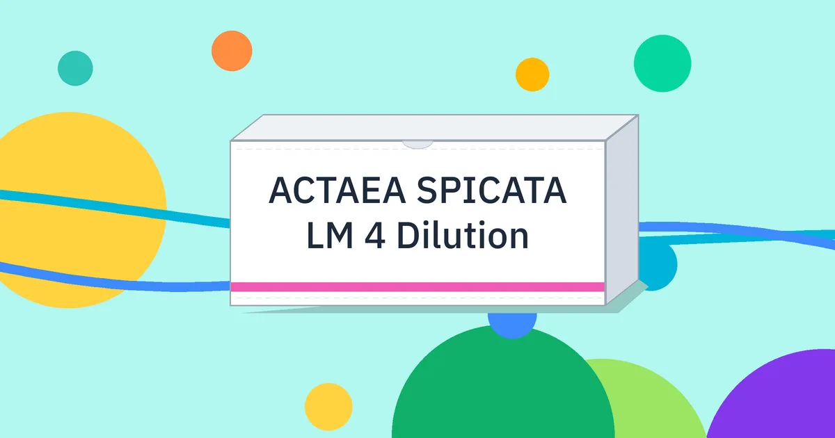 Symbolbild: Packung mit der Aufschrift ACTAEA SPICATA LM 4 Dilution (PZN 13293328) – Verfügbarkeit und Bezug in Apotheken in Frankfurt am Main