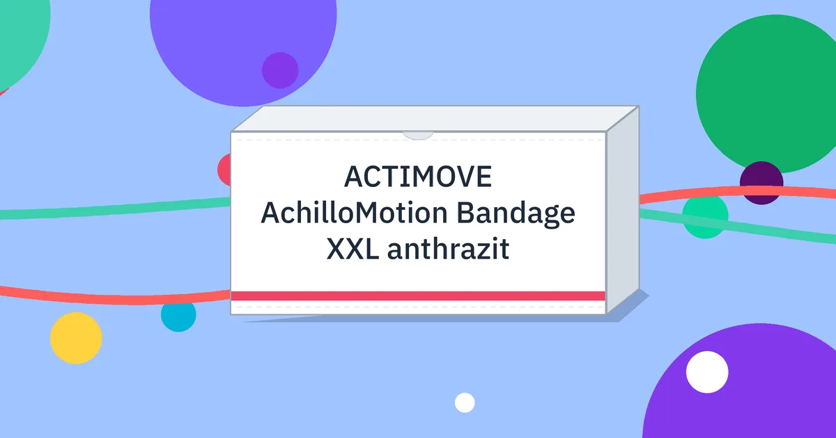 Symbolbild: Packung mit der Aufschrift ACTIMOVE AchilloMotion Bandage XXL anthrazit (PZN 17947608) – Verfügbarkeit und Bezug in Apotheken in Frankfurt am Main