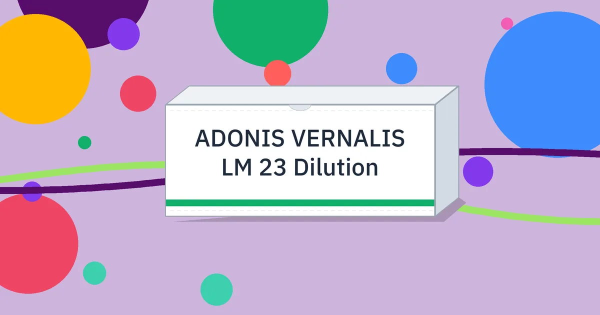 Symbolbild: Packung mit der Aufschrift ADONIS VERNALIS LM 23 Dilution (PZN 12755063) – Verfügbarkeit und Bezug in Apotheken in Frankfurt am Main