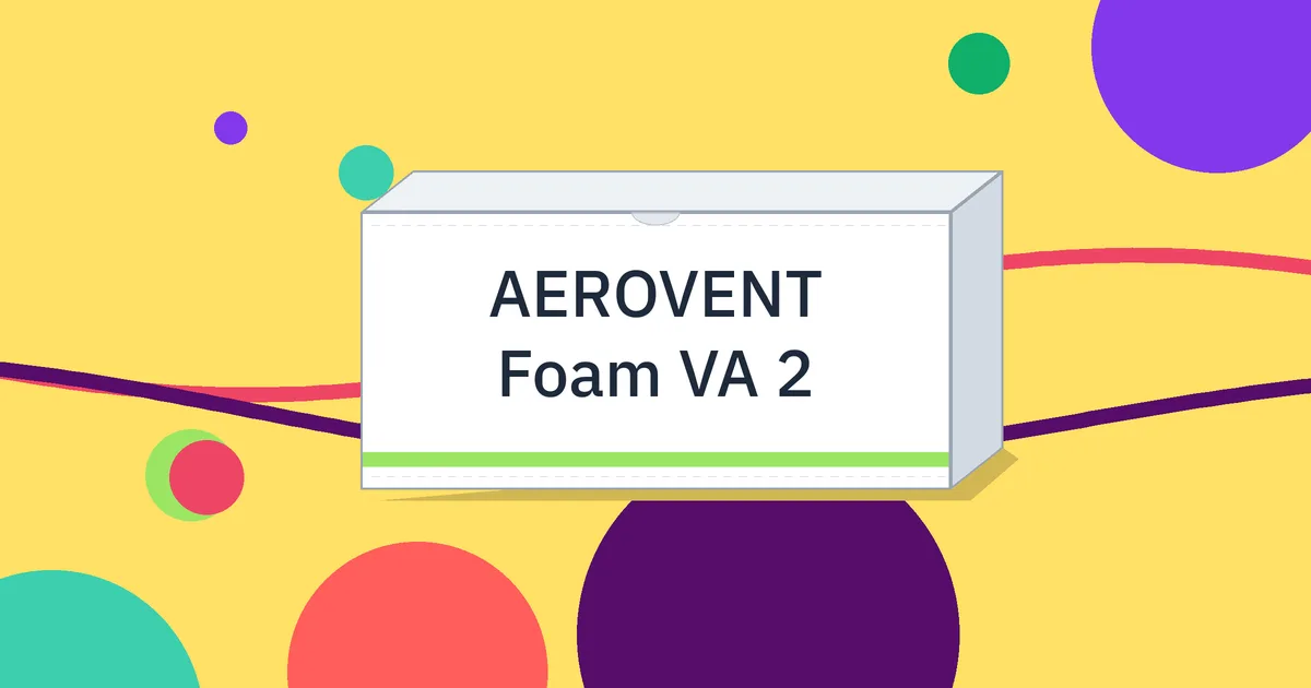 Symbolbild: Packung mit der Aufschrift AEROVENT Foam VA 2 (PZN 03500849) – Verfügbarkeit und Bezug in Apotheken in Frankfurt am Main
