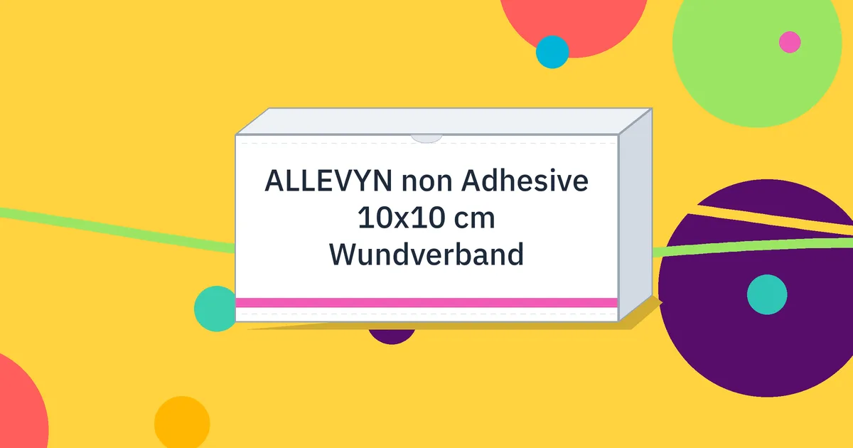 Symbolbild: Packung mit der Aufschrift ALLEVYN non Adhesive 10x10 cm Wundverband (PZN 11691869) – Verfügbarkeit und Bezug in Apotheken in Frankfurt am Main