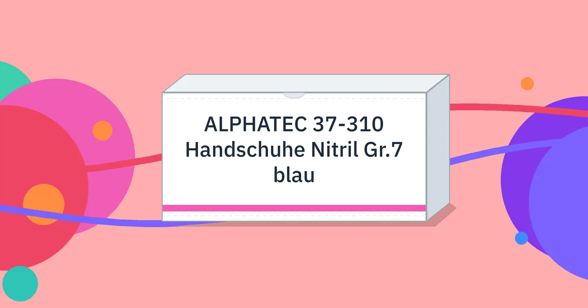 Symbolbild: Packung mit der Aufschrift ALPHATEC 37-310 Handschuhe Nitril Gr.7 blau (PZN 18702808) – Verfügbarkeit und Bezug in Apotheken in Frankfurt am Main