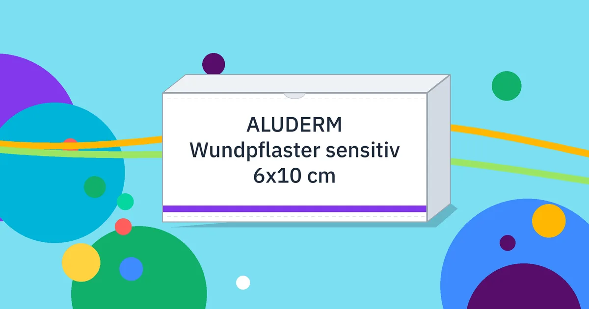 Symbolbild: Packung mit der Aufschrift ALUDERM Wundpflaster sensitiv 6x10 cm (PZN 19455507) – Verfügbarkeit und Bezug in Apotheken in Frankfurt am Main