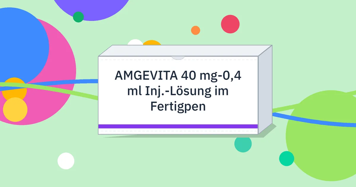 Symbolbild: Packung mit der Aufschrift AMGEVITA 40 mg-0,4 ml Inj.-Lösung im Fertigpen (PZN 19683869) – Verfügbarkeit und Bezug in Apotheken in Frankfurt am Main