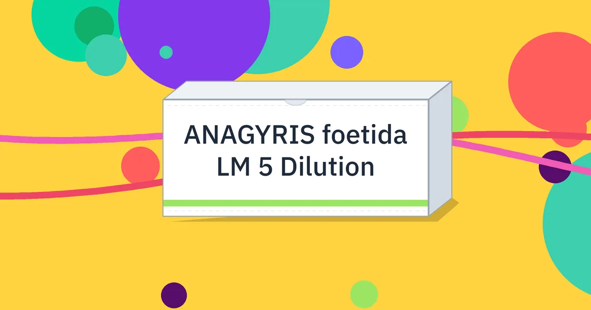 Symbolbild: Packung mit der Aufschrift ANAGYRIS foetida LM 5 Dilution (PZN 13328268) – Verfügbarkeit und Bezug in Apotheken in Frankfurt am Main
