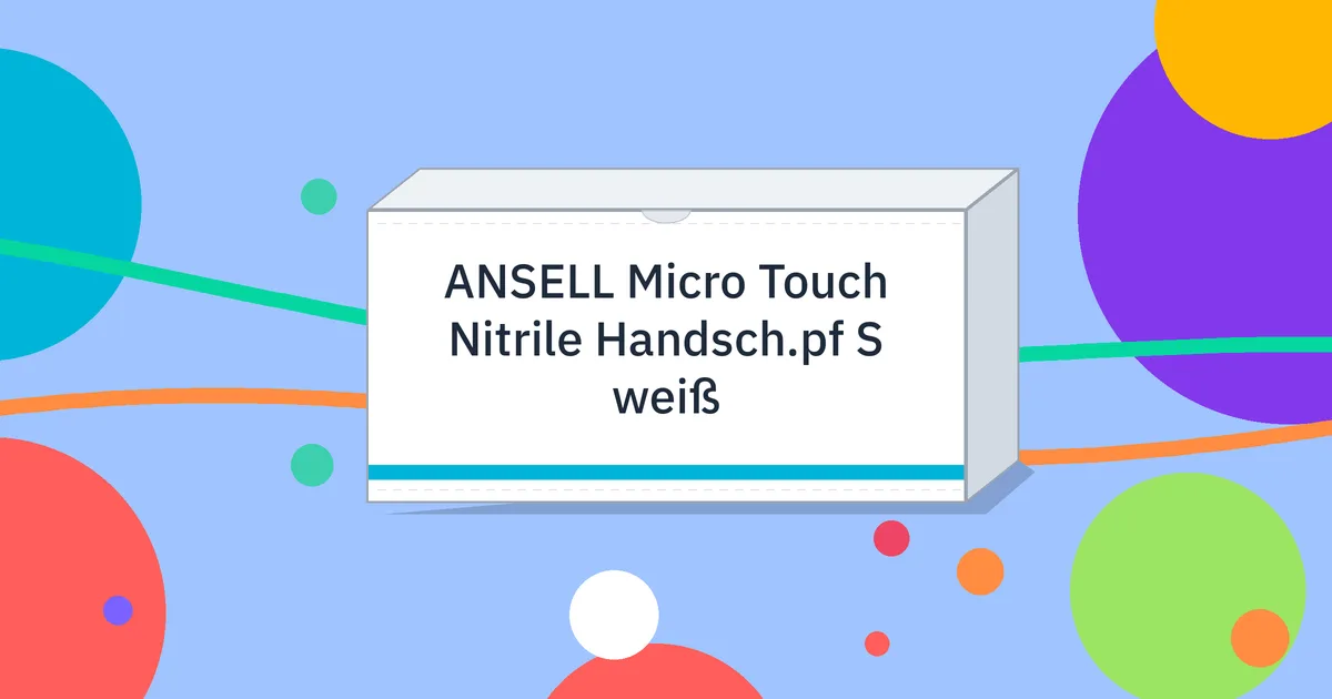 Symbolbild: Packung mit der Aufschrift ANSELL Micro Touch Nitrile Handsch.pf S weiß (PZN 09541364) – Verfügbarkeit und Bezug in Apotheken in Frankfurt am Main