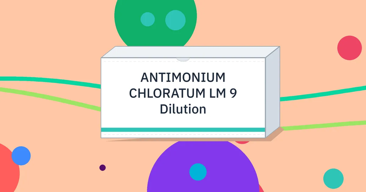 Symbolbild: Packung mit der Aufschrift ANTIMONIUM CHLORATUM LM 9 Dilution (PZN 13372588) – Verfügbarkeit und Bezug in Apotheken in Frankfurt am Main