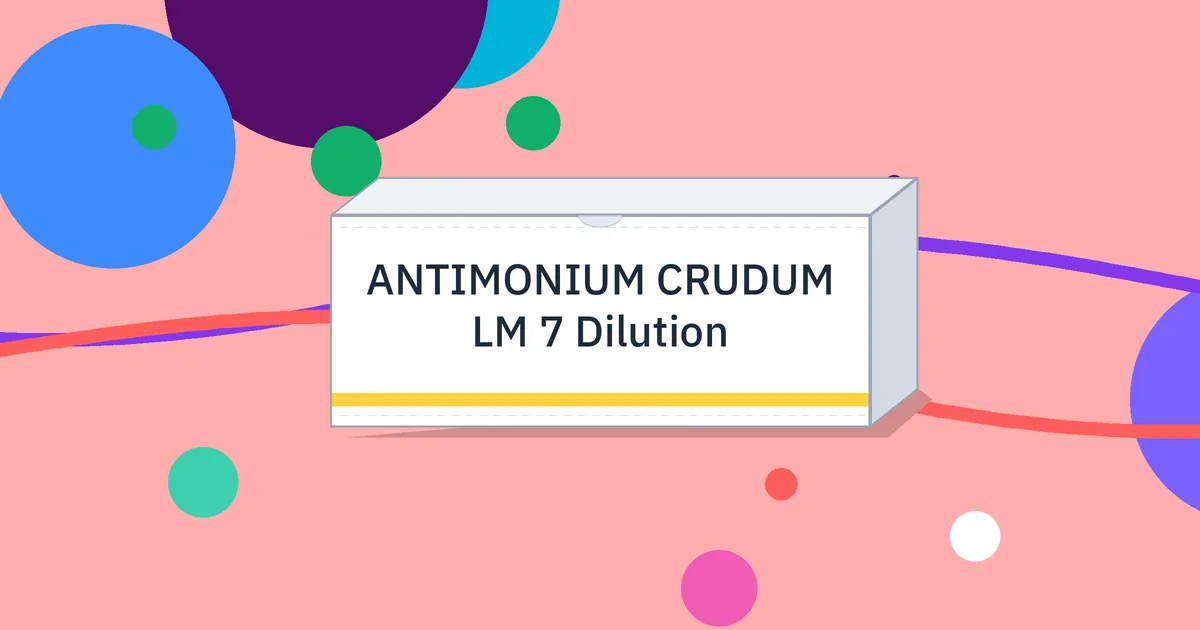 Symbolbild: Packung mit der Aufschrift ANTIMONIUM CRUDUM LM 7 Dilution (PZN 12763720) – Verfügbarkeit und Bezug in Apotheken in Frankfurt am Main