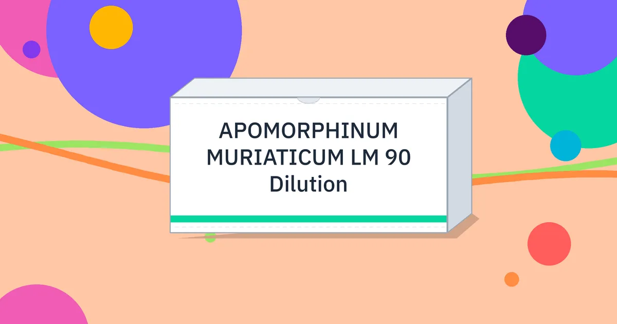 Symbolbild: Packung mit der Aufschrift APOMORPHINUM MURIATICUM LM 90 Dilution (PZN 13381676) – Verfügbarkeit und Bezug in Apotheken in Frankfurt am Main