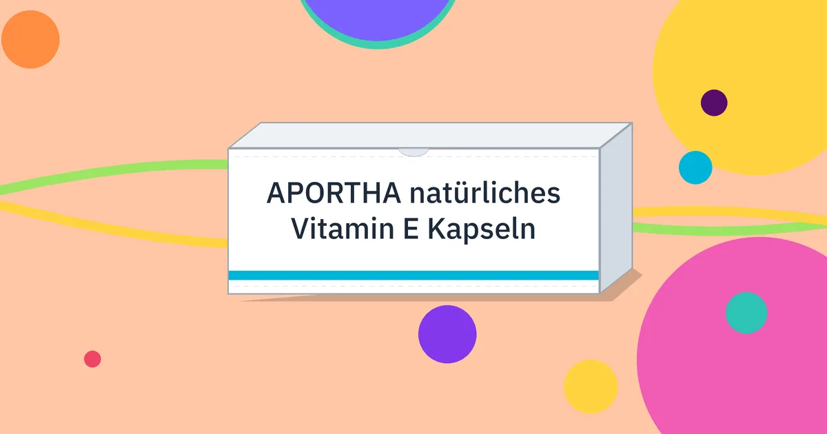 Symbolbild: Packung mit der Aufschrift APORTHA natürliches Vitamin E Kapseln (PZN 14417815) – Verfügbarkeit und Bezug in Apotheken in Frankfurt am Main