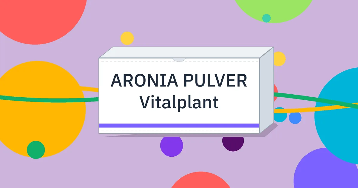 Symbolbild: Packung mit der Aufschrift ARONIA PULVER Vitalplant (PZN 12503829) – Verfügbarkeit und Bezug in Apotheken in Frankfurt am Main