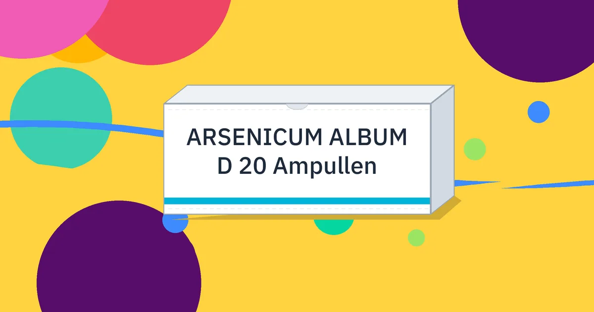 Symbolbild: Packung mit der Aufschrift ARSENICUM ALBUM D 20 Ampullen (PZN 10000395) – Verfügbarkeit und Bezug in Apotheken in Frankfurt am Main
