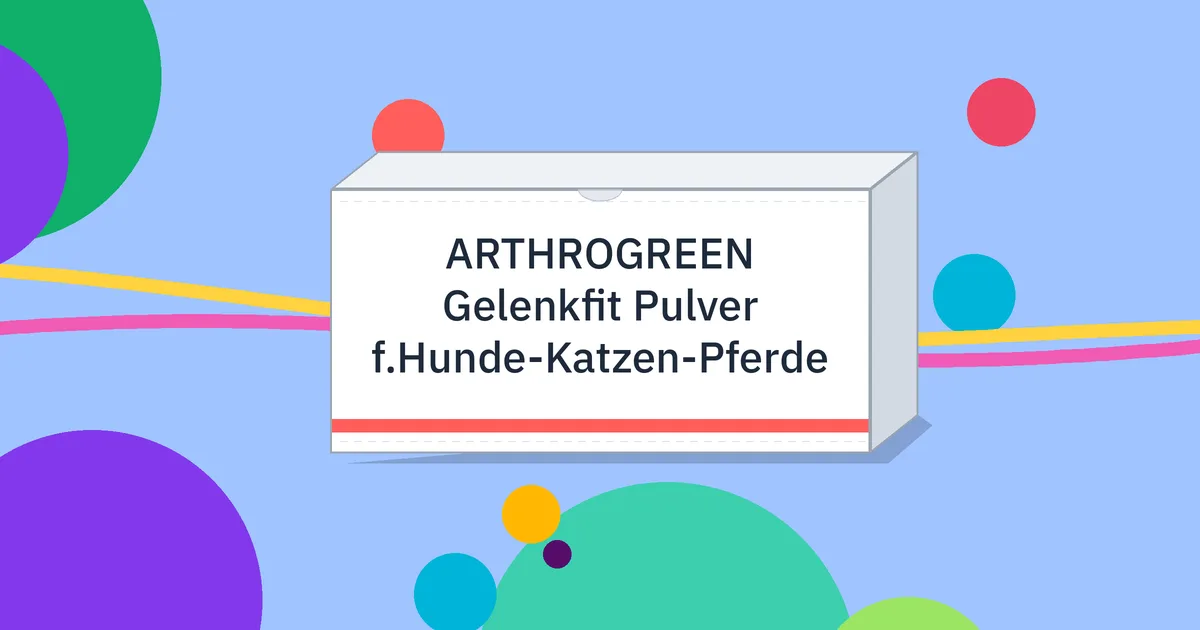 Symbolbild: Packung mit der Aufschrift ARTHROGREEN Gelenkfit Pulver f.Hunde-Katzen-Pferde (PZN 14272423) – Verfügbarkeit und Bezug in Apotheken in Frankfurt am Main