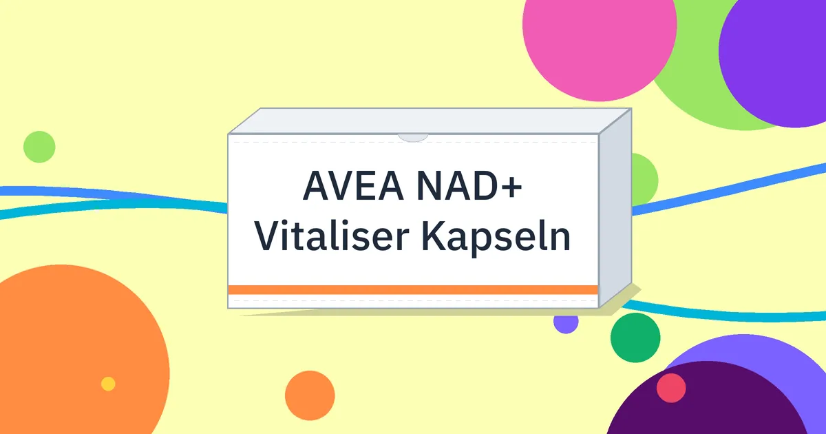 Symbolbild: Packung mit der Aufschrift AVEA NAD+ Vitaliser Kapseln (PZN 19790370) – Verfügbarkeit und Bezug in Apotheken in Frankfurt am Main